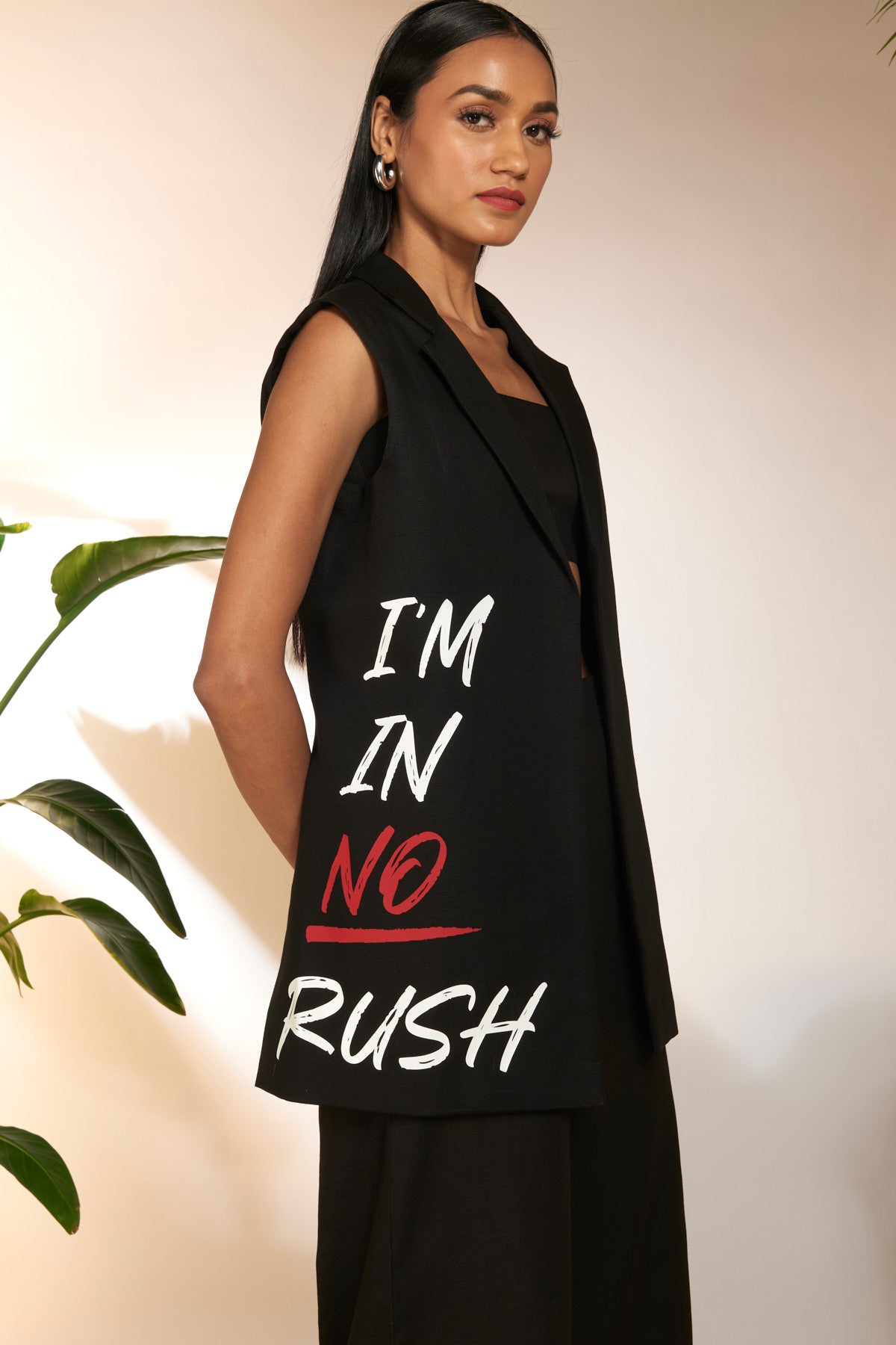 Shop Now Black Half Blazer Online – House Of Masaba