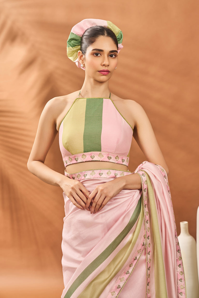 Pink Blooming Board Saree – House Of Masaba